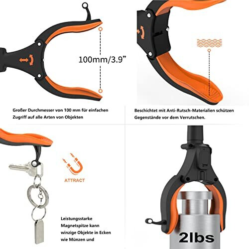 Extendable Grabber Reacher Tool with Headlight 32 inch Foldable Lawn ...