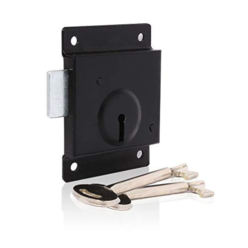 XFORT Traditional 4 x 3 Rim Press Lock Surface Mounted Black Rim ...