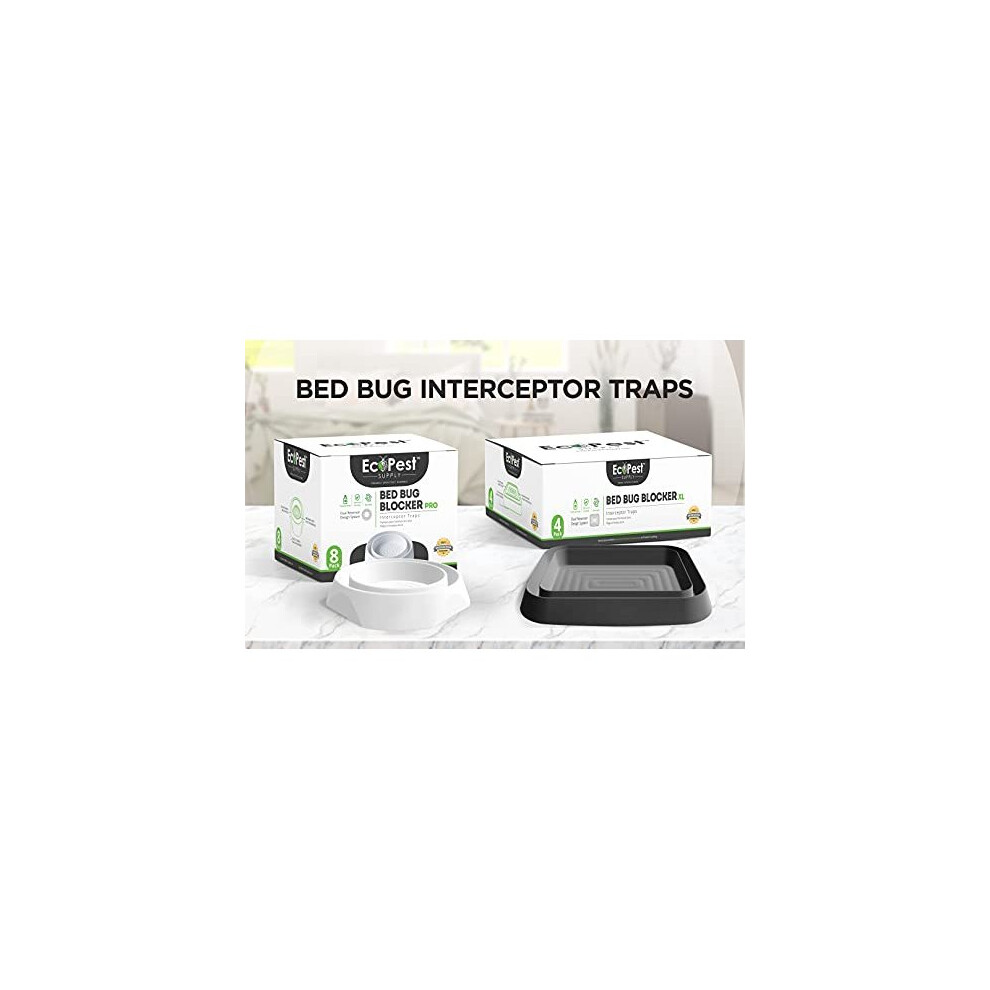 Bed Bug Interceptors 4 Pack Bed Bug Blocker XL Interceptor Traps White Extra Large Insect Trap ...