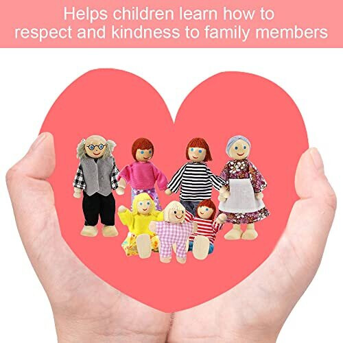 Dolls Family Set Dolls Houses People Sets of 7 People Wooden Family ...