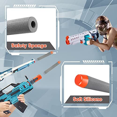 Nerf Bullets Darts 200Pcs Foam Soft Nerf Gun Bullet Mega Darts Rifle ...