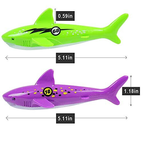 4 Pack Set Pool Toys Diving Torpedo Shark Shape Gliding Torpedo For ...