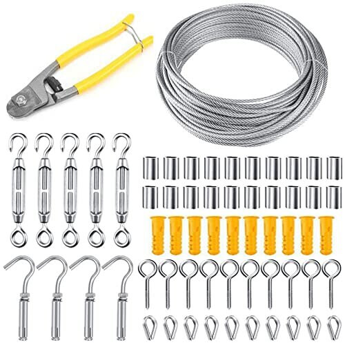 30m100ft Coated Steel Cable Wire Rope 304 Stainless Steel String Lights Curtain Picture Hanging ...