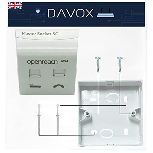 BT Openreach NTE5C MK2 Master Telephone socket MK4 Faceplate Back Box ...
