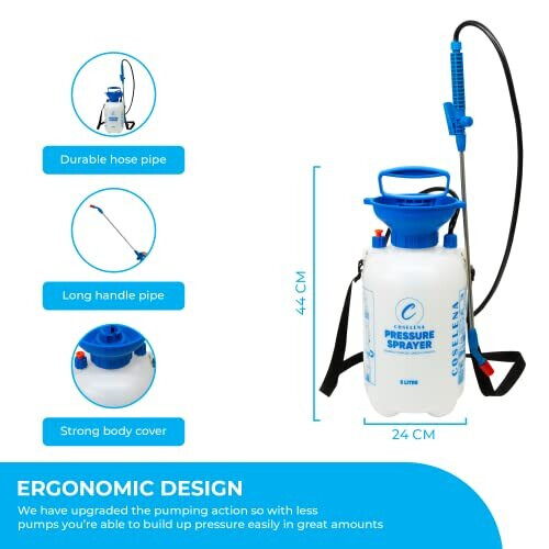 5 Litre High Pressure Sprayer Pump Sprayer with Carrying Strap Garden ...