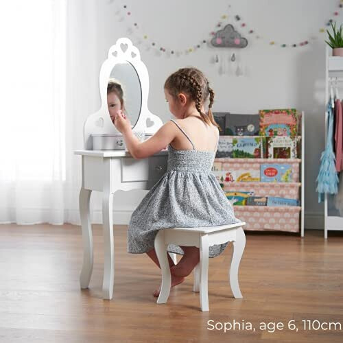 Girls Dressing Table Age 37yrs With Mirror and Stool Childrens White ...