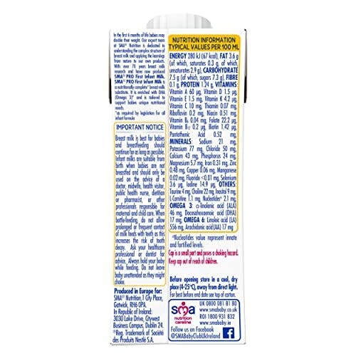 PRO First Infant Baby Milk From Birth Ready to Drink Liquid Formula 200 ...