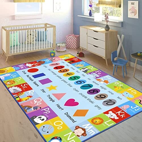 Kids Play Rug Mat Extra Large 100 x 150 cm Playtime Collection ABC ...