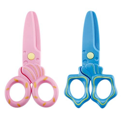 2PCS Kids Scissors Children Safety Scissors Toddler Scissors Plastic ...