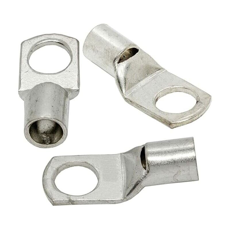 10x tubular cable lugs, exposed crimped cable lugs, cross section ...