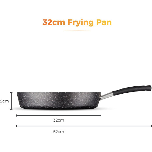 Tower T900211 Precision 32cm Stone Coated Frying Pan with Black Diamond ...