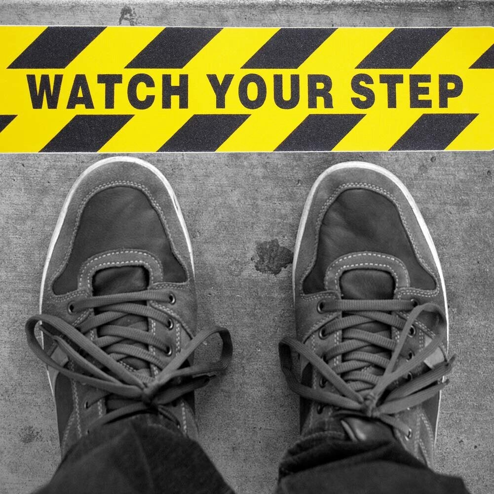 Watch Your Step Floor Decals Stickers 6X24 Inch Warning Sign Sticker ...