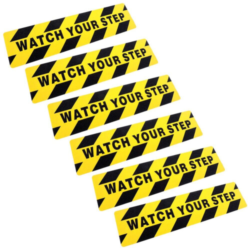 Watch Your Step Floor Decals Stickers 6X24 Inch Warning Sign Sticker ...