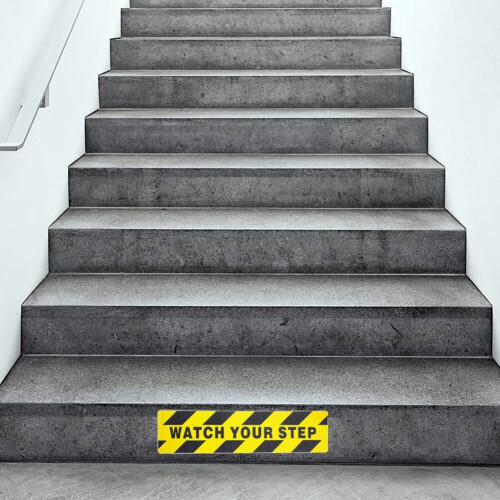 Watch Your Step Floor Decals Stickers 6X24 Inch Warning Sign Sticker ...