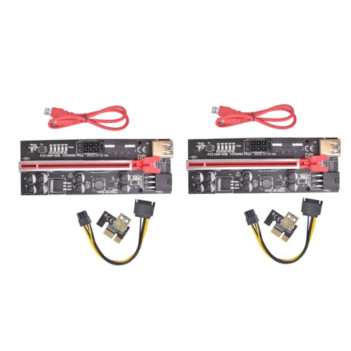 2 Pack PCI-E Riser 1X to 16X Graphics Extender, Suitable for GPU Mining ...