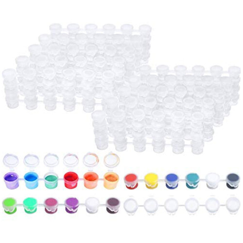 80 Strips 480 Pots Empty Paint Strips Paint Cup Pots Mini Paint Pots ...