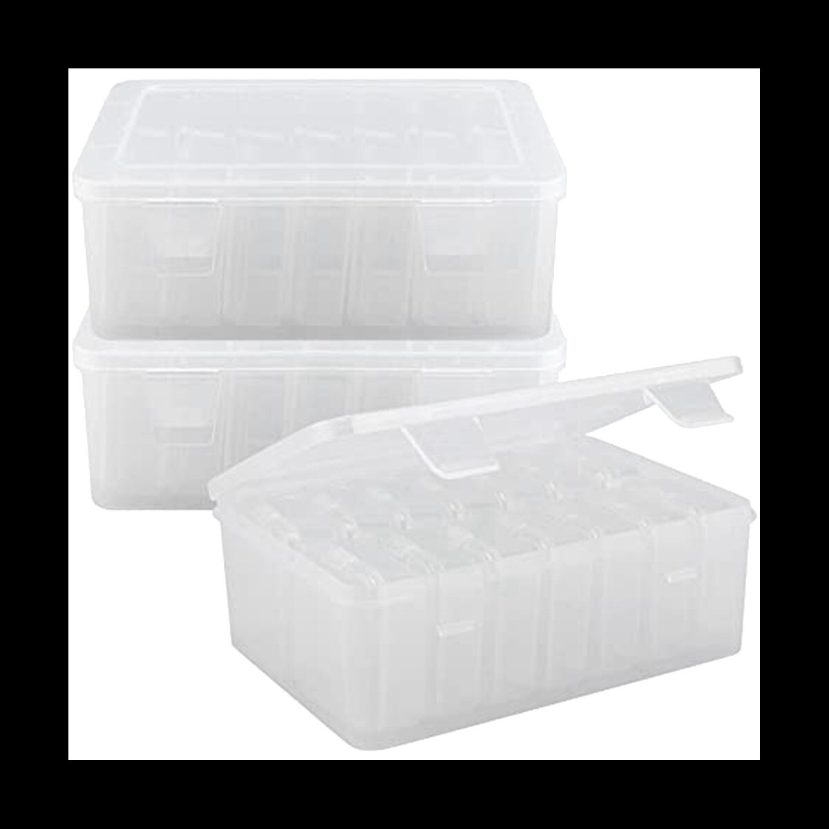 Mini Bead Storage Box, Clear Bead Storage Box with Lid, Rectangular ...