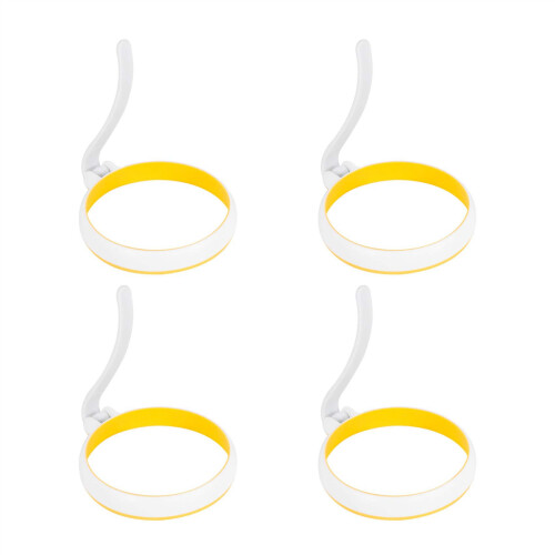 4 inch Silicone Fried Egg Rings Set, 4-Pack, Round Mold for Pancakes ...