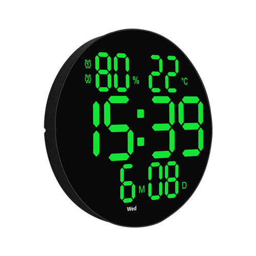 10Inch Digital Wall Clock with Remote Control Temp Humidity Date Week ...