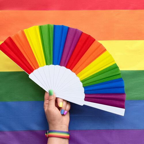 Rainbow Fans, 12-Pack Fans, Rainbow LGBTQ Portable Folding Fans ...