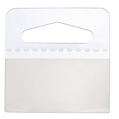 Adhesive Hang Tag 1-1/2 x 1-1/2 Inch Slot Display Hang Tag Clear Hang ...