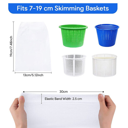 , Pack of 30,Pool Skimmer Filter, Durable Elastic Nylon Filter Skimmer ...