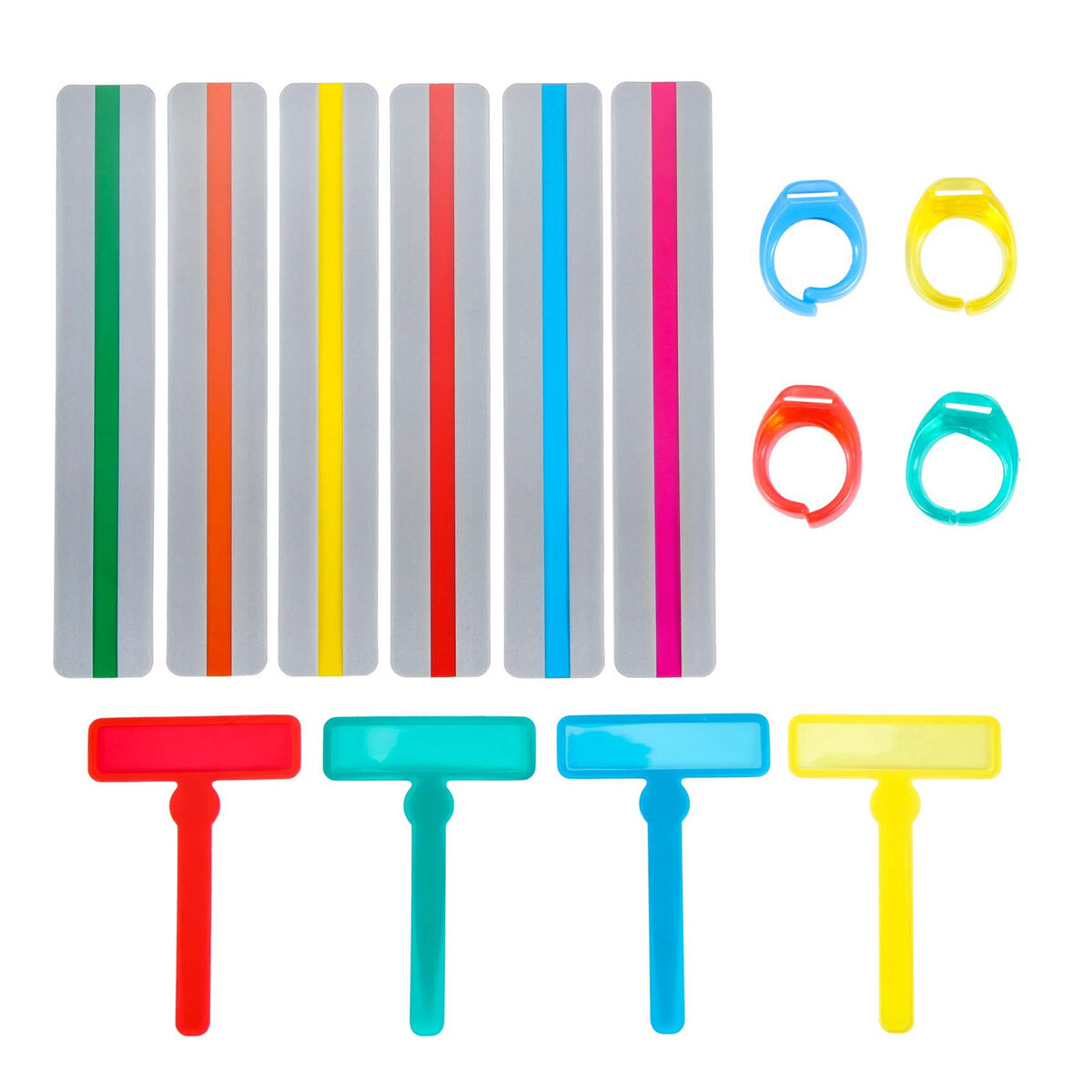 14Pcs Guided Reading Strips Tools Set Finger Trackers Highlight Reading ...