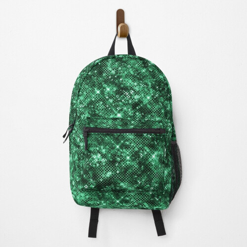 Backpack Beautiful Emerald Green glitter sparkles School Bag Travel 15 ...