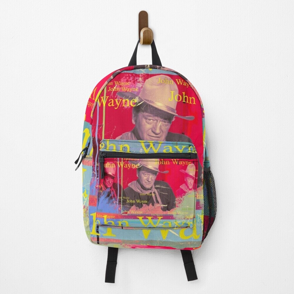 Backpack John Wayne western portrait, collage with famous cowboy and ...