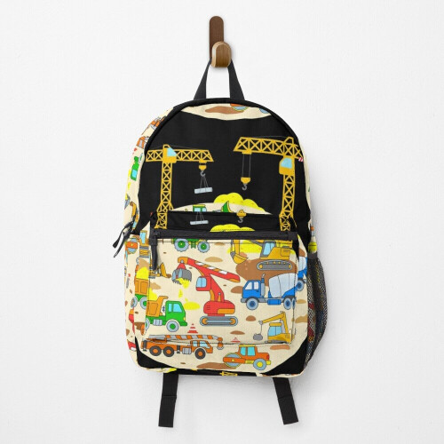 Backpack Construction Site Vehicles Kids Crane Digger Truck School Bag ...