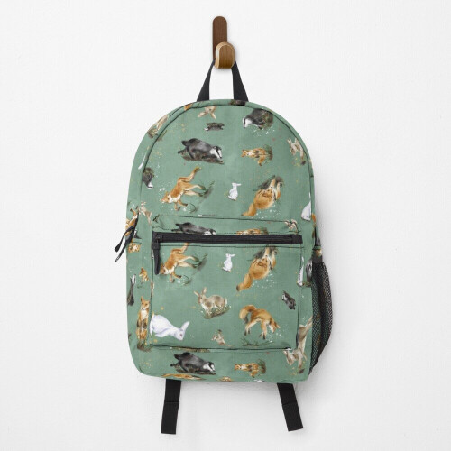 Backpack Cottagecore Woodland Animals Foxes Badgers and Bunnies Pattern ...