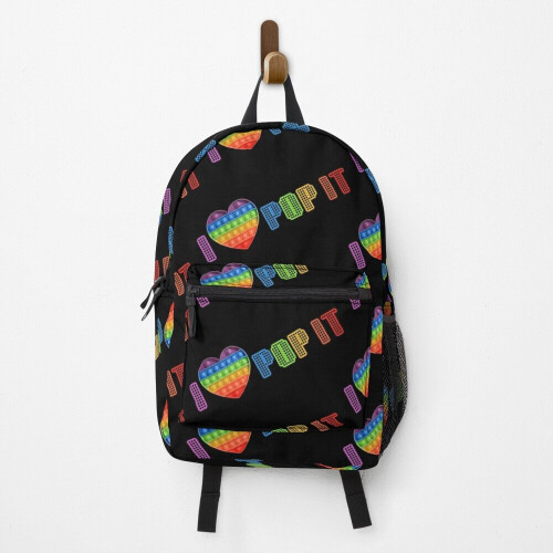 Backpack Pop Push Bubble Fidget Toy, Rainbow Simpl Dimple Heart, I Love ...