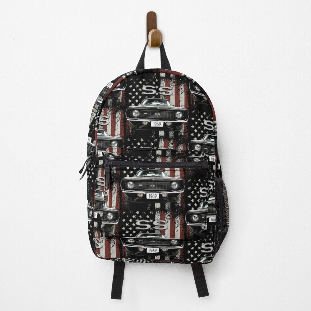 Backpack 1969 Chevy Camaro SS Super Sport American Flag School Bag ...