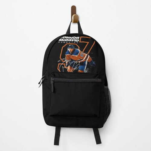 Backpack Connor McDavid for Edmonton Oilers fans School Bag Travel 15 ...