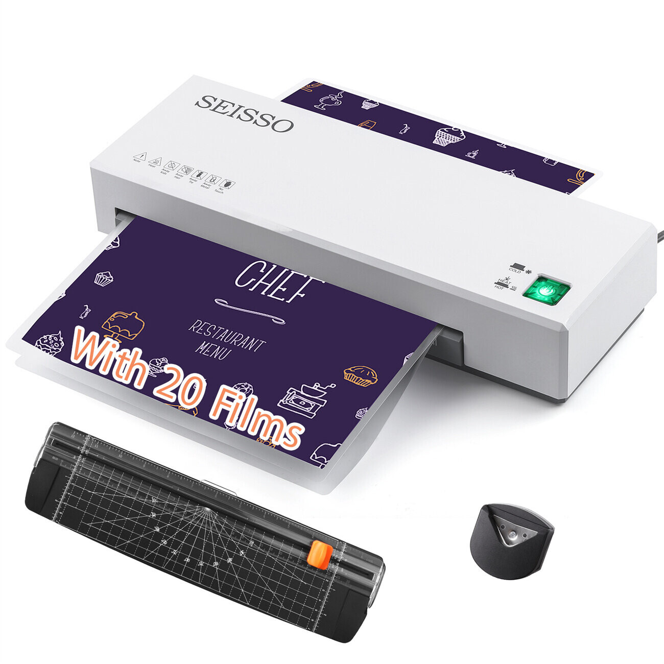 SEISSO SL266 Hot and Cold Laminator Machine Paper Cutter Corner Rounder ...