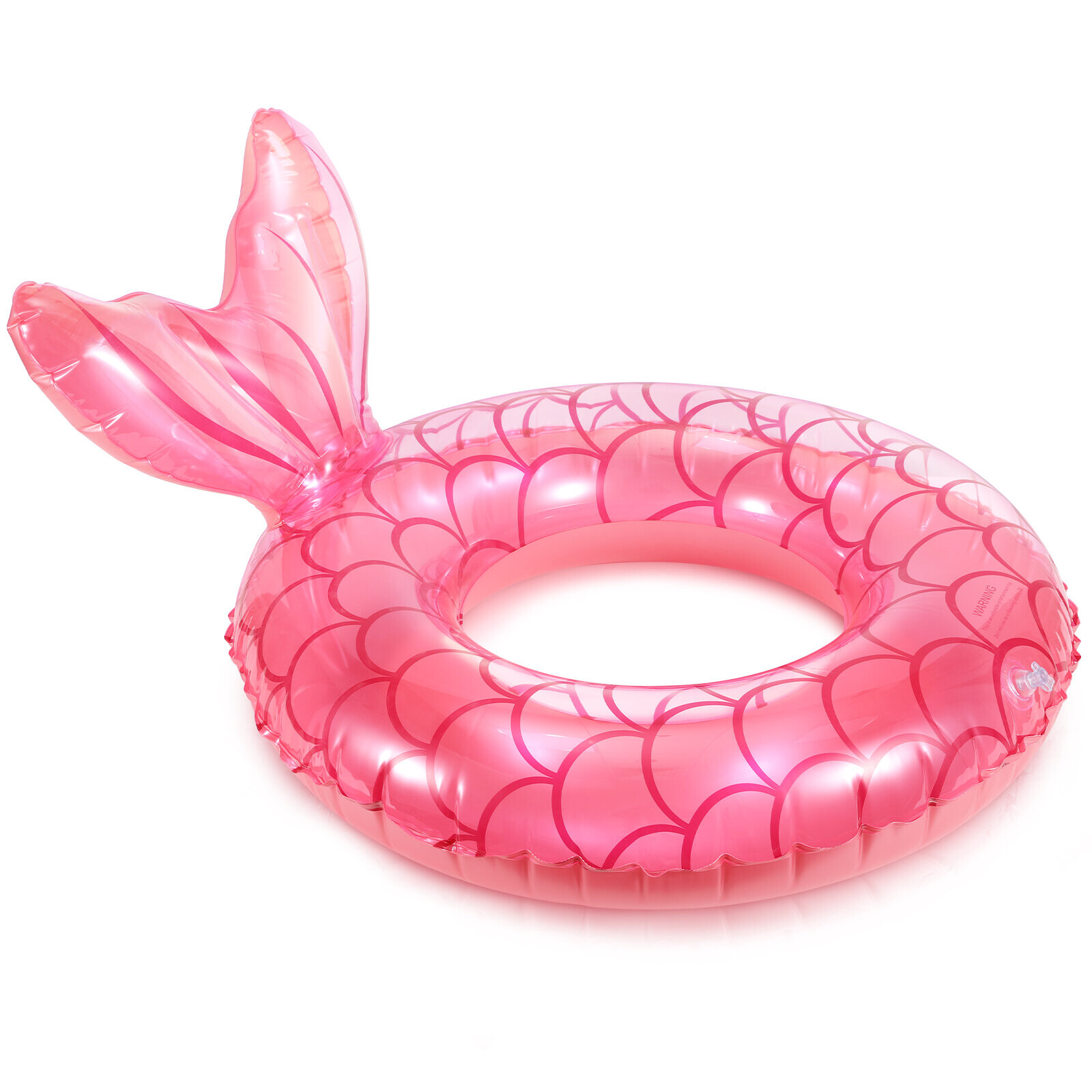 Blue Pink Mermaid Backrest Inflatable Swimming Ring Adult Swimming Laps ...