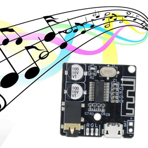 BT5.0 Audio Receiver+One-To-Two Audio Cable Kit MP3 Bluetooth Decoder ...