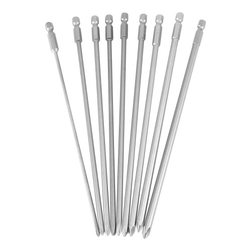 9Pcs 1/4 Inch 200Mm Ph1 Ph2 Magnetic Long Hex Head Screwdriver Bits S2 ...