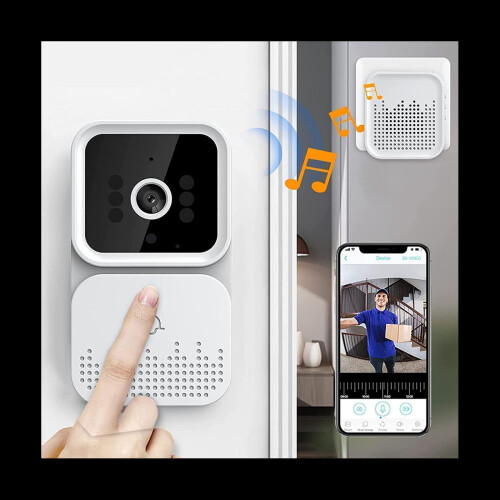Wireless Remote , Doorbell Intercom HD Night Vision WiFi Charging Anti ...