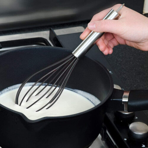 Silicone Kitchen Whisk,10 Inch Silicone Whisk Egg Beater, Very Sturdy ...