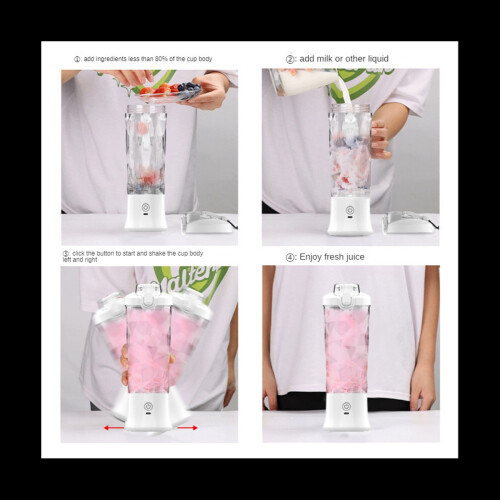 Portable Blender 600ML Electric Juicer Fruit Mixers 4000MAh USB ...