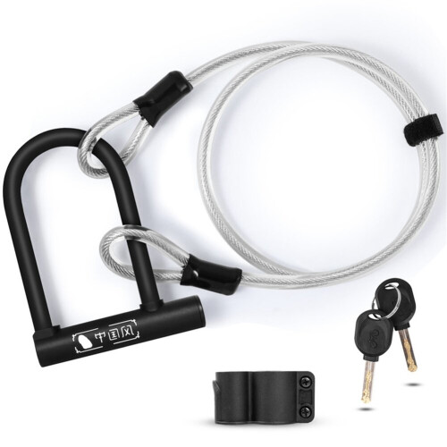 Bike U Lock Heavy Duty Security U Cable Bike Lock with Mounting Bracket ...