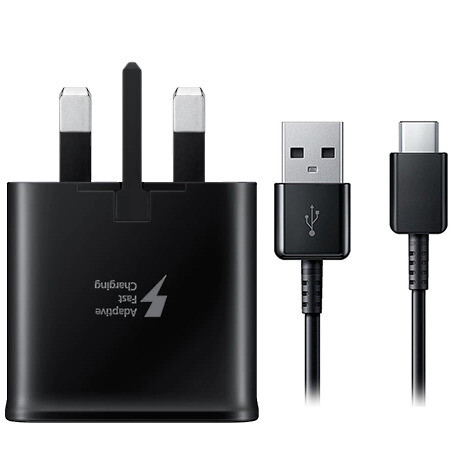 Official Samsung 15W Super Fast Charging USB Plug and USB-C Cable-Black ...
