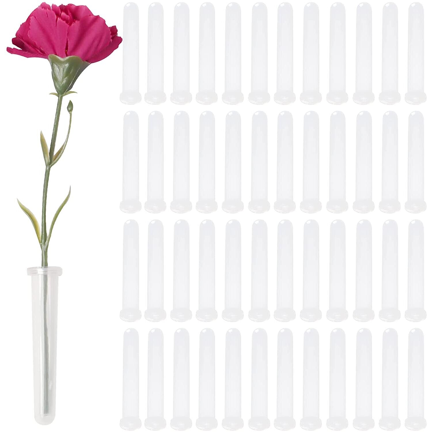 50pcs Floral Water Tubes Long Flower Vials Floral Tubes Bouquet Holders ...