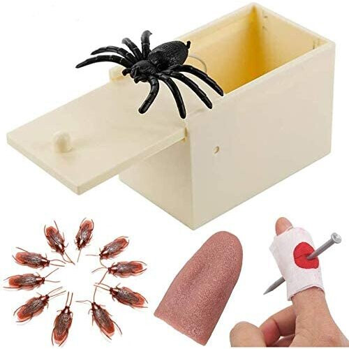 Funny Prank Prop Horrific Toys,Prank Toys Spider Scare Box/Fake Tongue ...