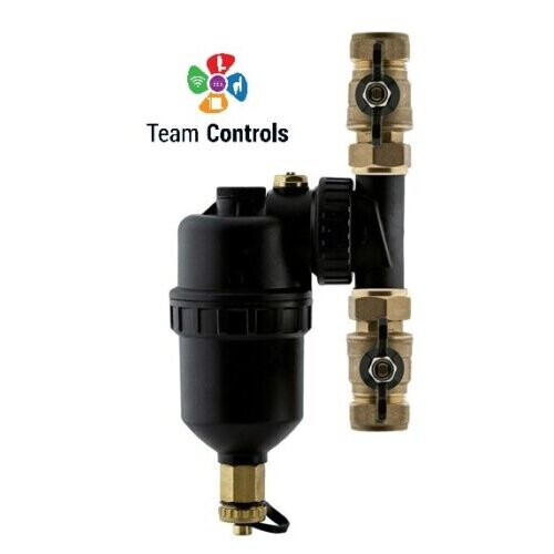 Magnetic Boiler Filter 22mm Inline for Central Heating inc Metal Iso ...