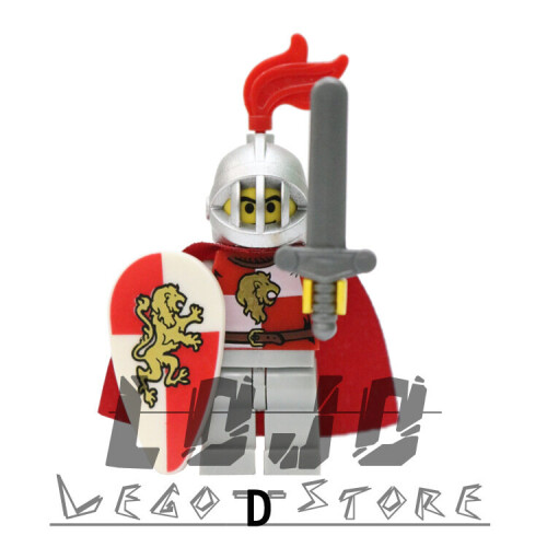 Red Lion Knight Ancient Roman Soldier Building Block Man Castle Mini ...