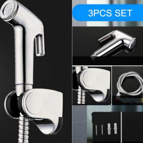 (Spray Gun+1.2m Tube+Base) Bidet Chrome Shattaf Douche Spray Tap ...