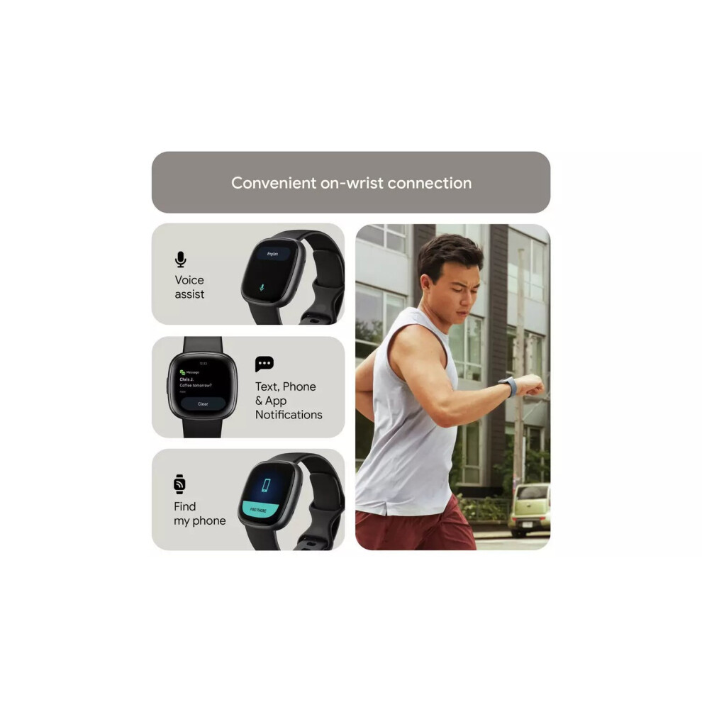 Fitbit Versa 4 Smart Watch - Black/Graphite | 6+ Day Battery, Built-in ...