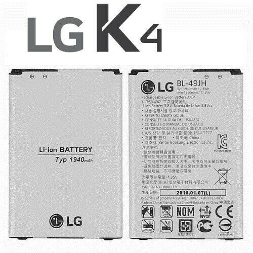 Genuine LG Battery For LG K4 LTE K120e 1940mAH Battery BL-49JH LG K4 BL ...